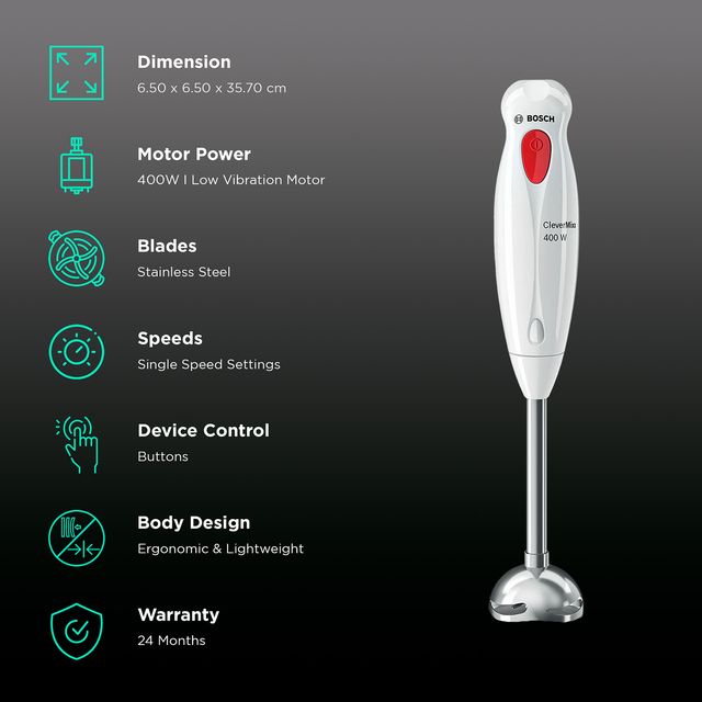 Buy BOSCH CleverMixx 400 Watt 1 Speed Hand Blender (Pulse Function ...